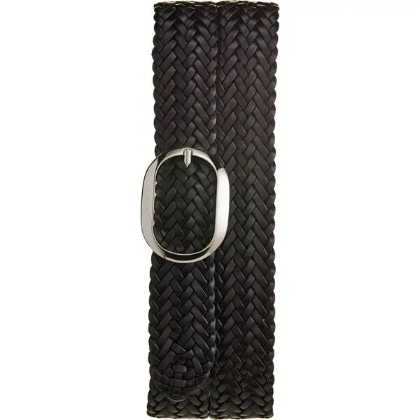 TOM FORD Oval Buckle Woven Belt - Dark Brown