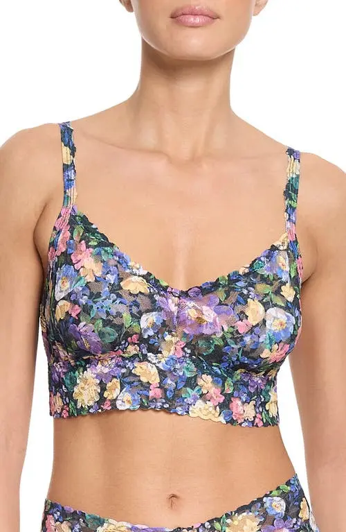 Hanky Panky Retro Print Lace Bralette - Dream Garden Black