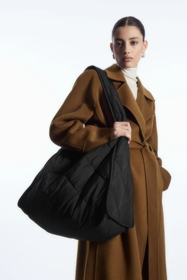 Cos Oversized Diamond-Quilted Bag In Black - 60% Off | Editorialist