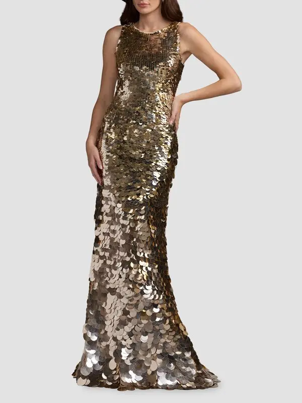 Mac Duggal Sequined Sleeveless Gown