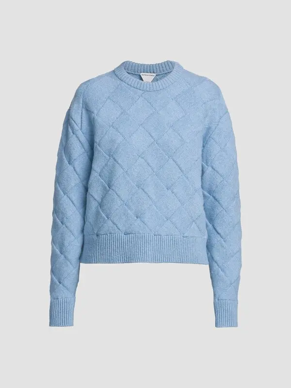 Bottega Veneta Textured Diamond Wool Sweater - Riverbed
