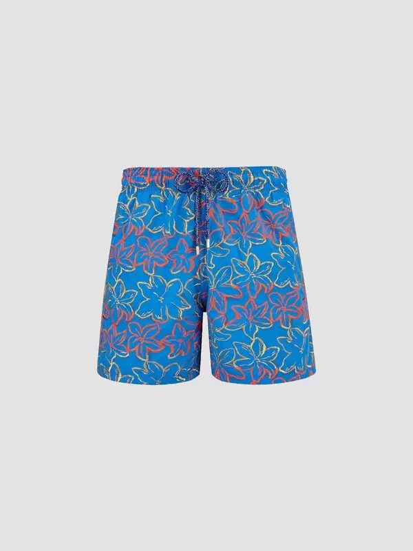 Vilebrequin Floral-embroidered Swim Shorts - Faience