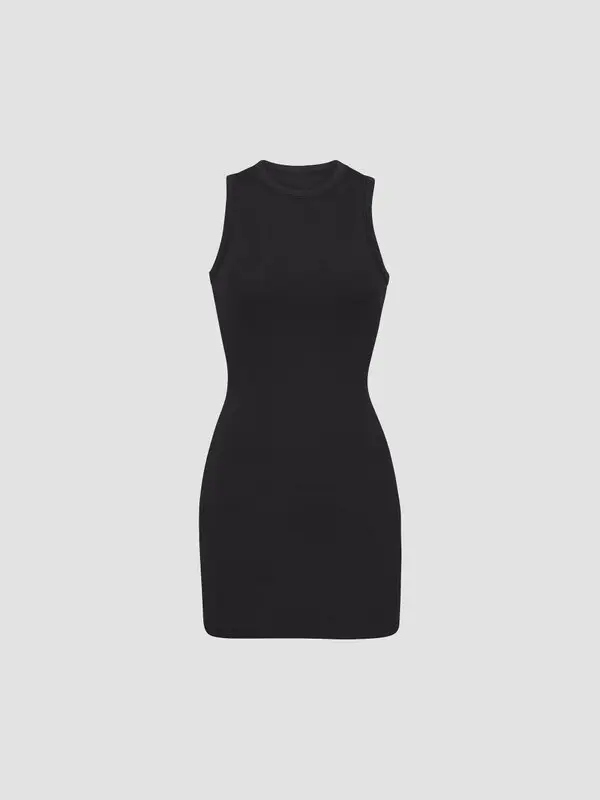 SKIMS Cotton Rib Tank Dress - Soot