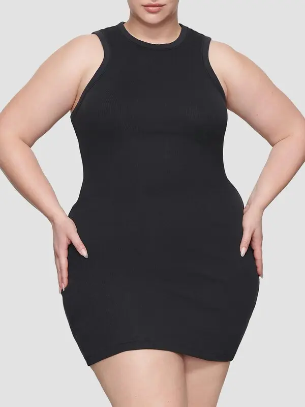 SKIMS Cotton Rib Tank Dress - Soot
