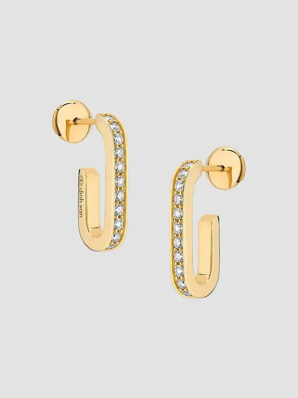 DINH VAN Maillon 18k & Diamond Hoop Earrings - One-color