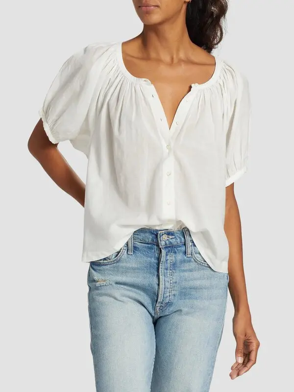 DÔEN June Puff-sleeve Top - Salt