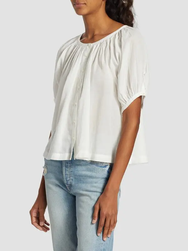 DÔEN June Puff-sleeve Top - Salt