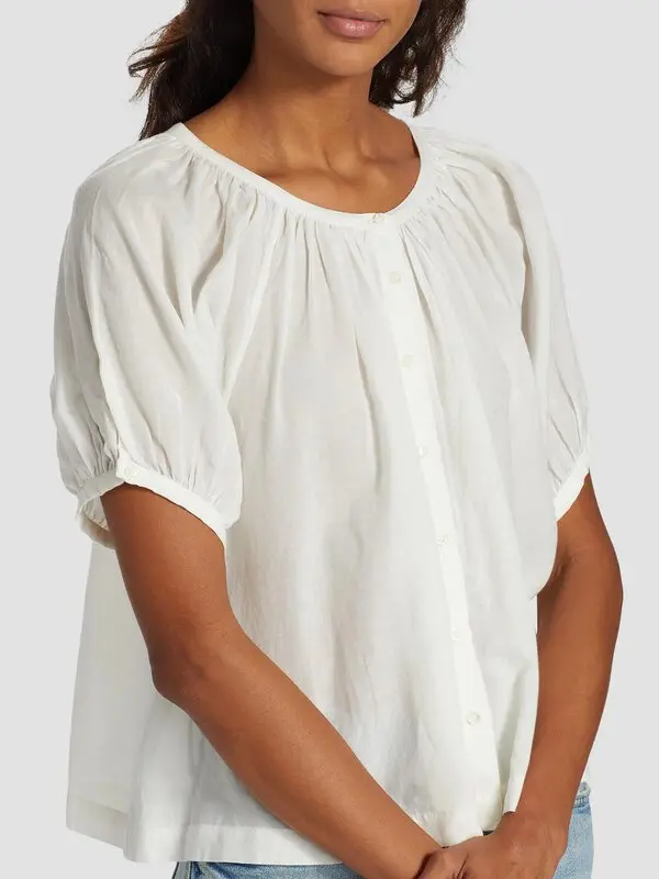 DÔEN June Puff-sleeve Top - Salt