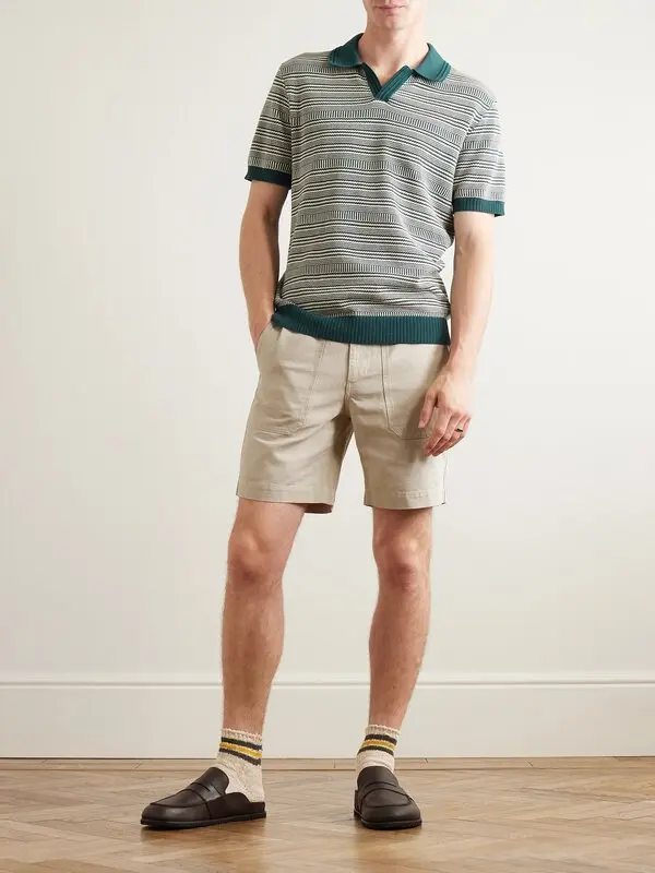 Mr P. Straight-leg Cotton-twill Cargo Shorts