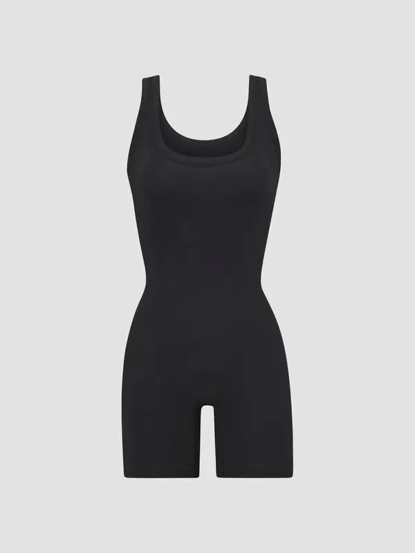 SKIMS Cotton Rib Onesie Bodysuit - Soot