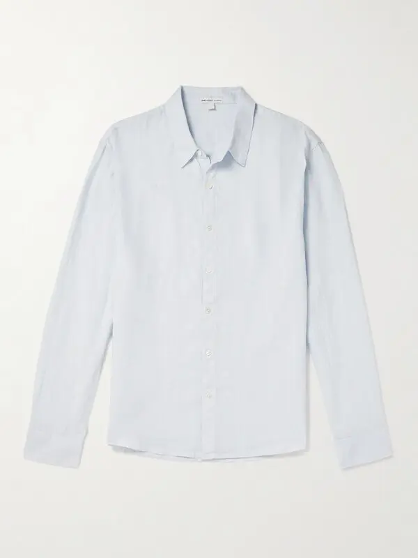 JAMES PERSE Garment-dyed Linen Shirt - Blue