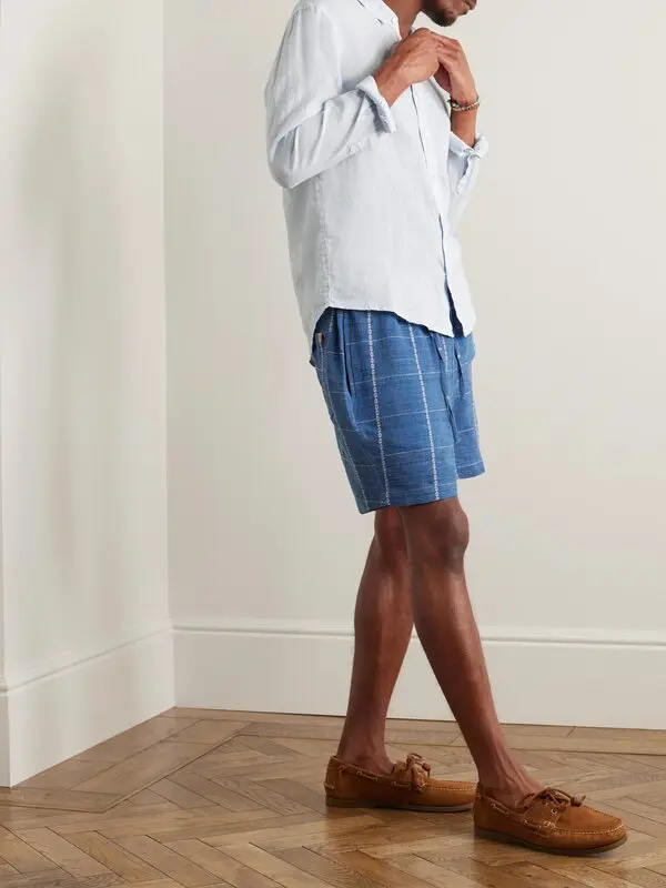 JAMES PERSE Garment-dyed Linen Shirt - Blue