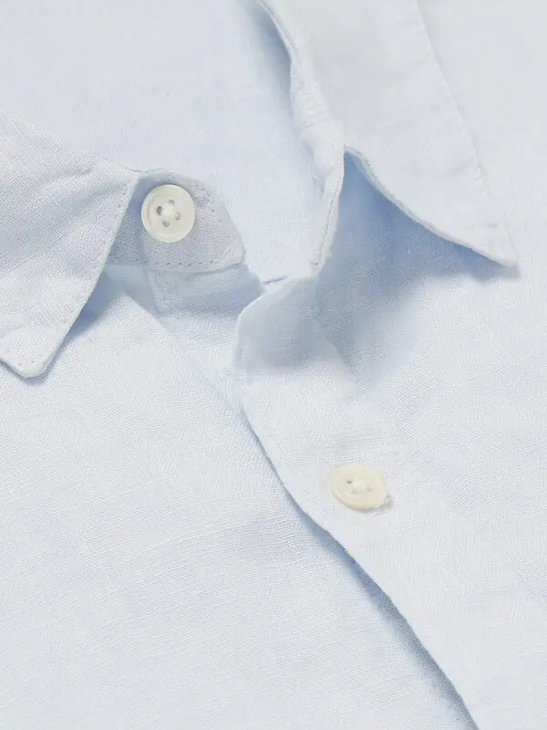 JAMES PERSE Garment-dyed Linen Shirt - Blue