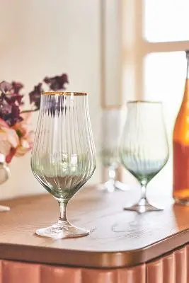 Anthropologie Waterfall Tulip Glasses, Set Of 4 - Mint | Editorialist