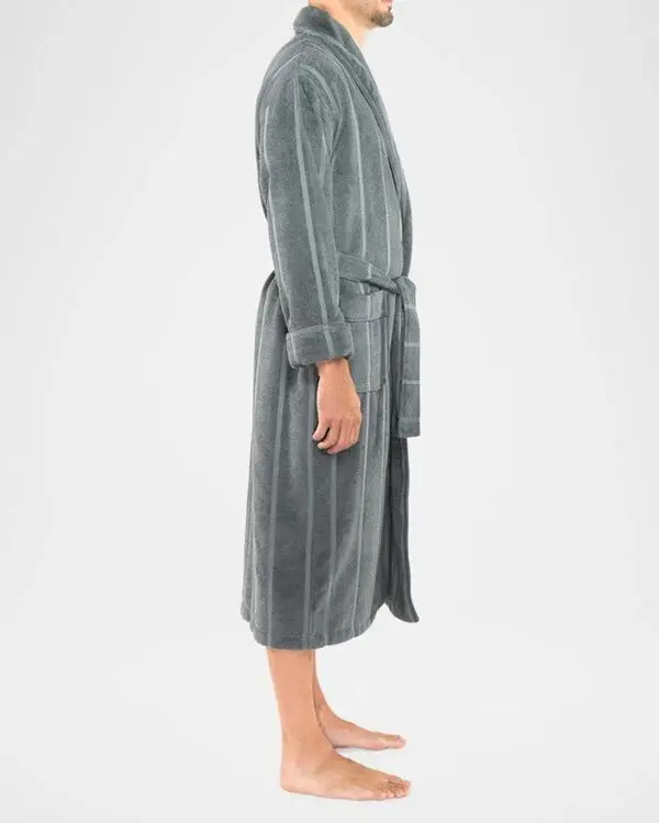 Majestic International Apos;s Ultra Lux Jacquard Shawl Robe - Charcoal