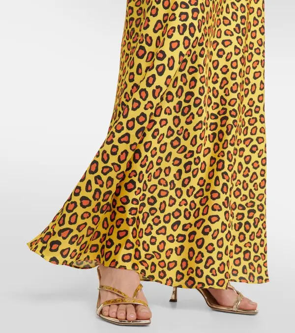 Rabanne Chain-detail Leopard-print Slip Dress - Multicoloured