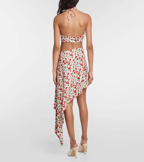 Magda Butrym Floral Appliqué Miniskirt - Multicoloured