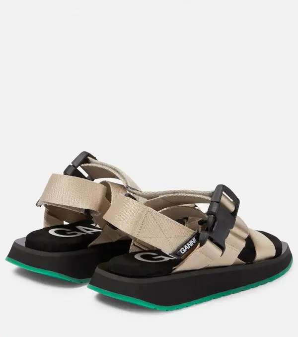 GANNI Performance Webbing Sandals - Beige