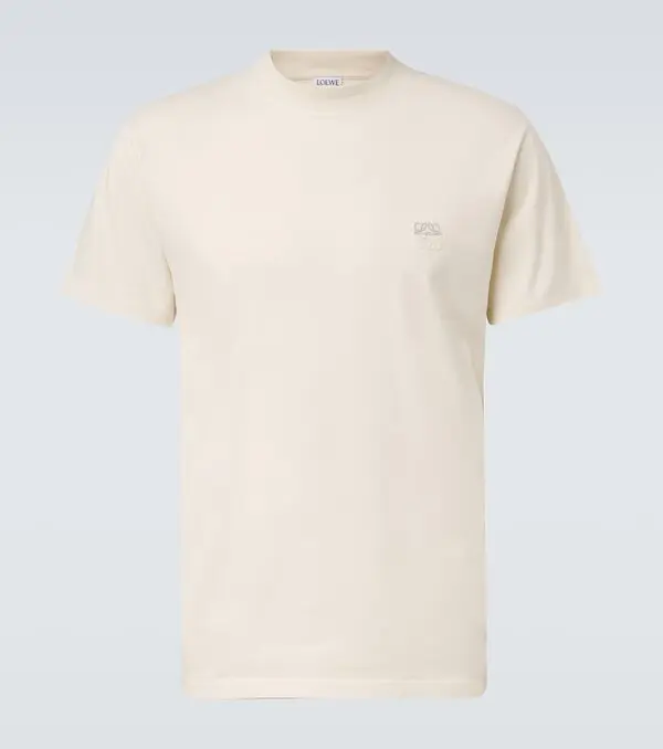 Loewe Anagram Cotton Jersey T-shirt - Beige