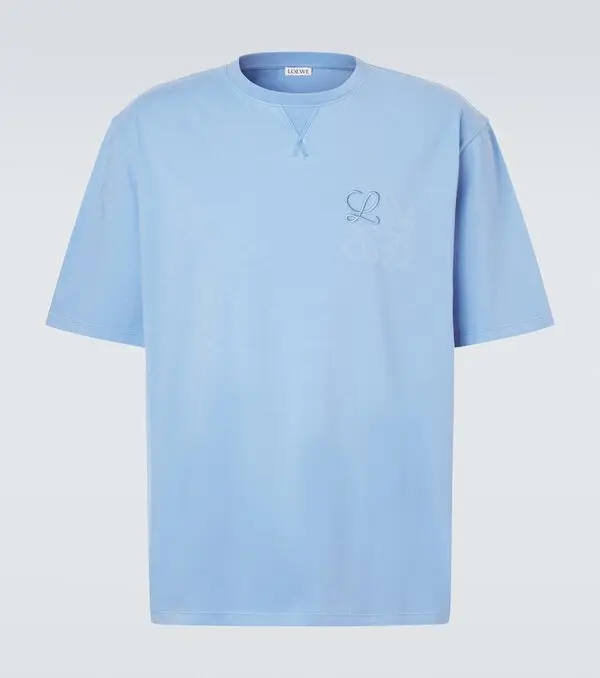 Loewe Anagram Cotton Jersey T-shirt - Blue