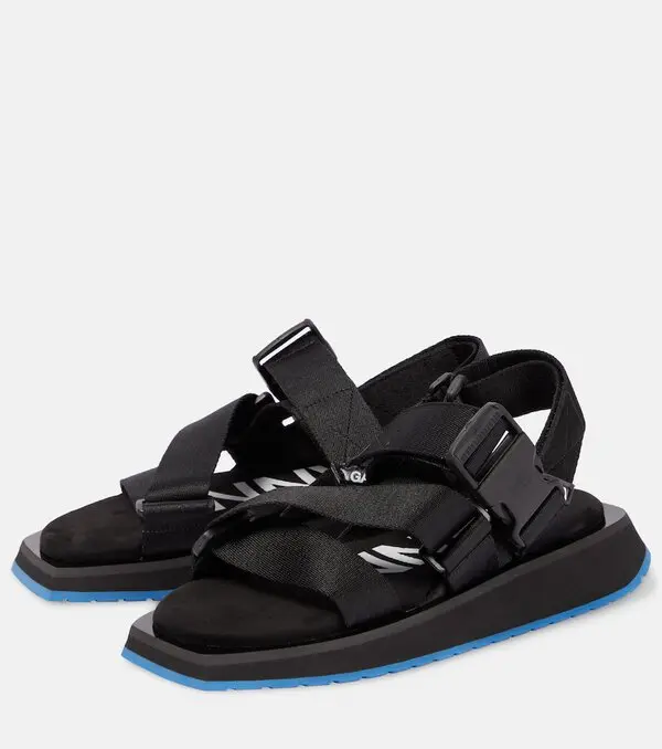 GANNI Performance Webbing Sandals - Black