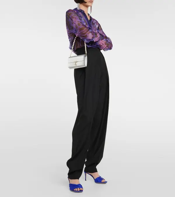 JIMMY CHOO Basil 75 Jersey And Leather Mules