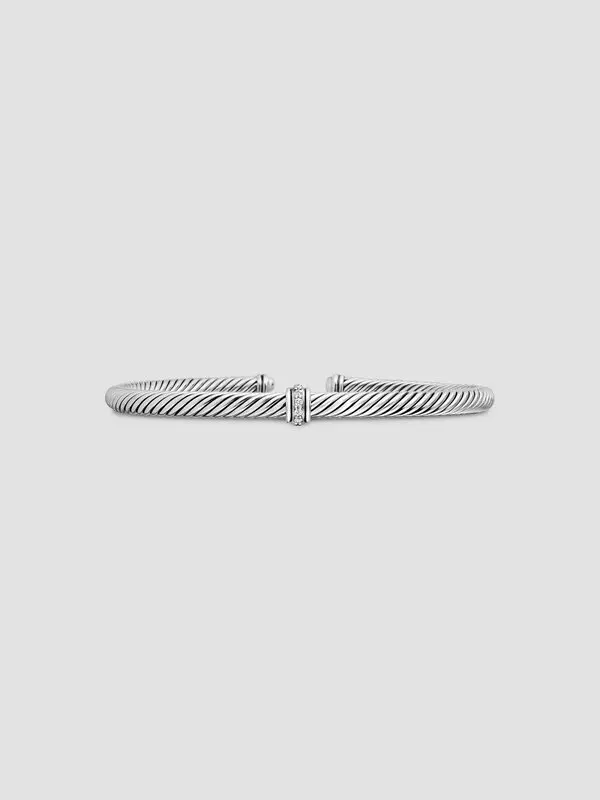 David Yurman Cable Classics Center Station Bracelet With Pavé Diamonds - Diamond