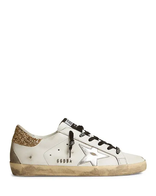GOLDEN GOOSE Super-star Low Top Sneakers - White Silver