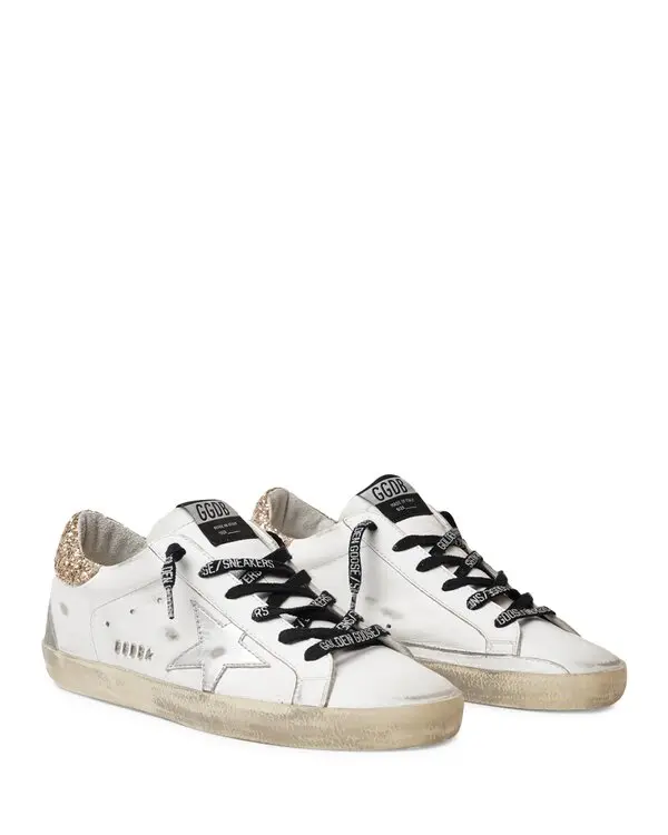 GOLDEN GOOSE Super-star Low Top Sneakers - White Silver