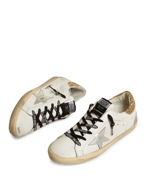 GOLDEN GOOSE Super-star Low Top Sneakers - White Silver