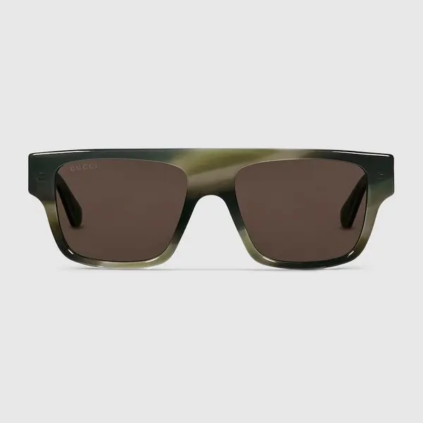 Gucci Rectangular Frame Sunglasses - Green