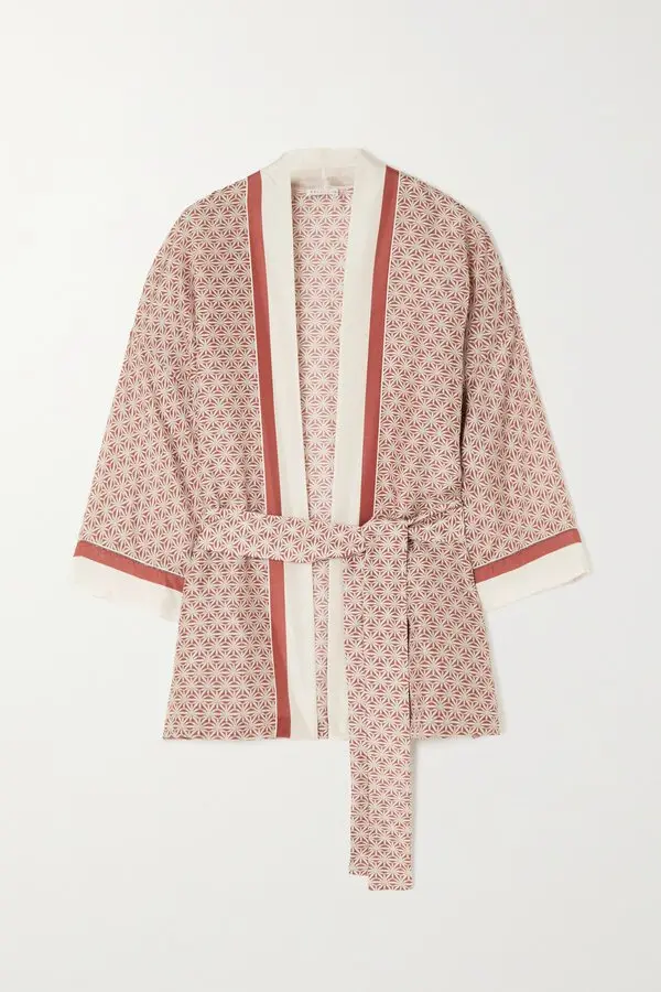 Brunello Cucinelli Printed Silk Robe - Red