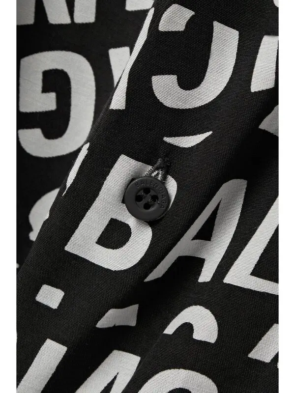 Balenciaga Printed Crepe Shirt - Black