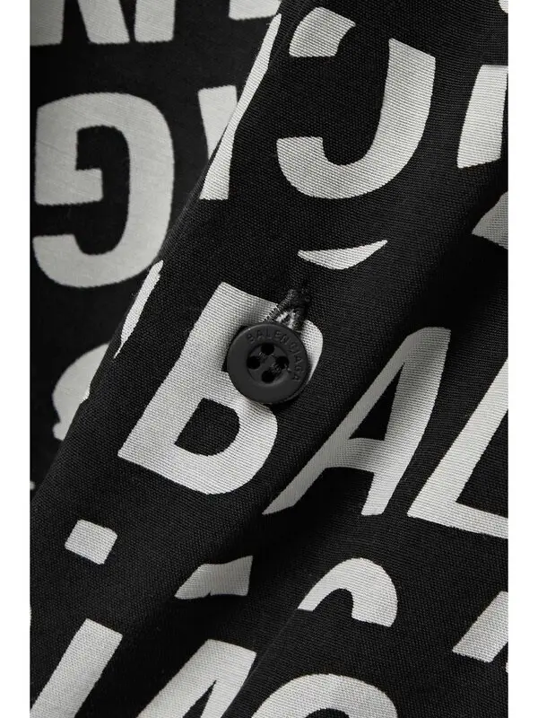 Balenciaga Printed Crepe Shirt - Black