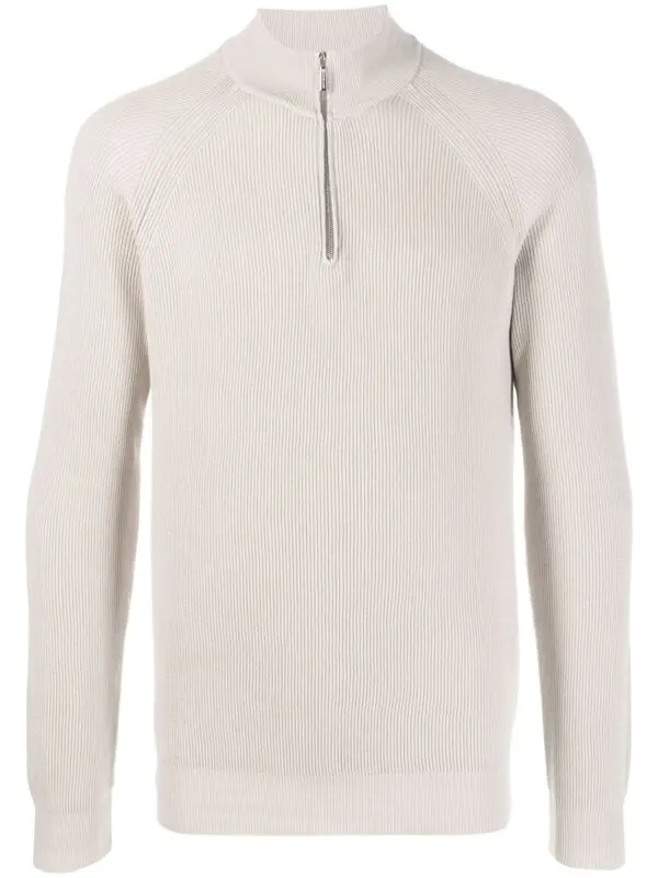 MOORER Basoli-csp Ribbed-knit Jumper - Neutrals