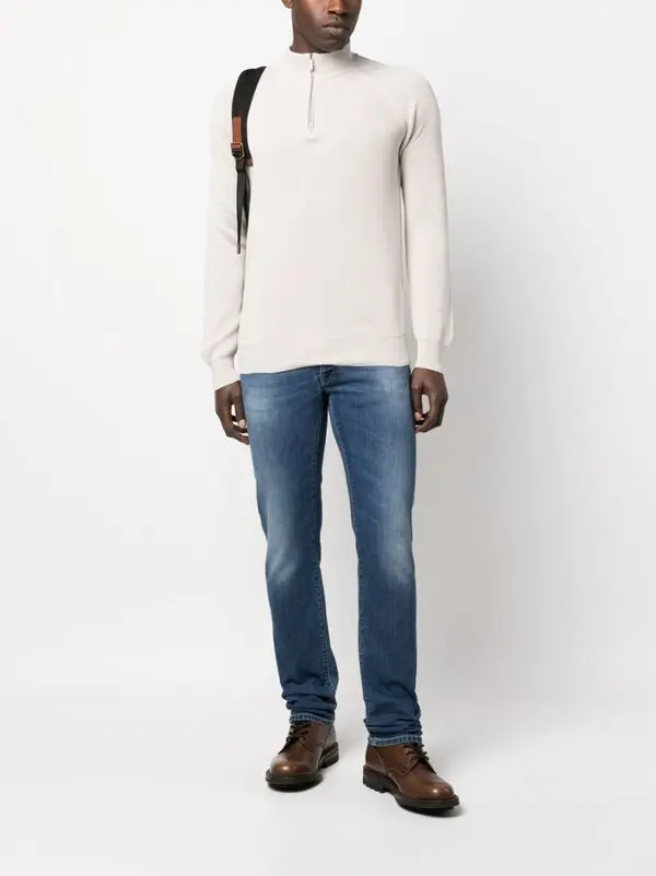 MOORER Basoli-csp Ribbed-knit Jumper - Neutrals
