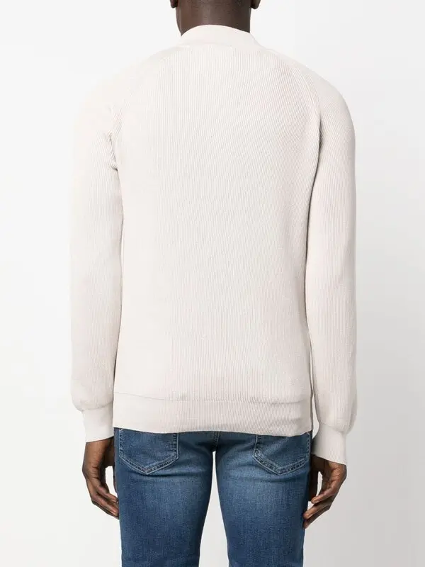 MOORER Basoli-csp Ribbed-knit Jumper - Neutrals