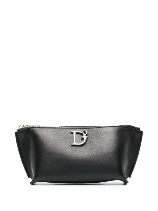 Dsquared2 Logo-plaque Leather Makeup Bag