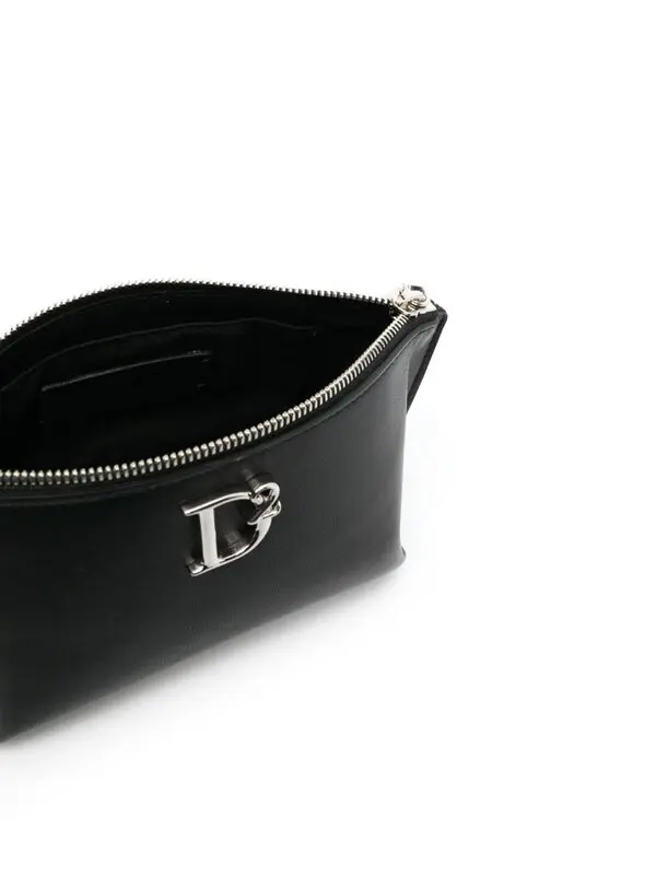 Dsquared2 Logo-plaque Leather Makeup Bag
