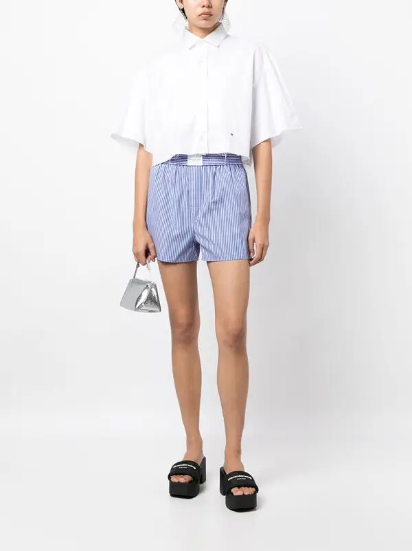 Alexander Wang Striped Boxer Shorts In Blue - 46% Off | Editorialist