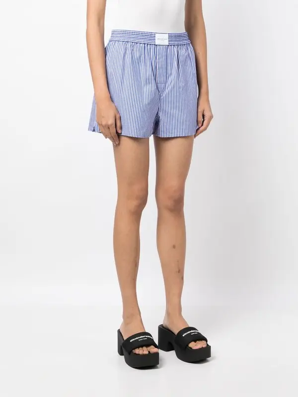 Alexander Wang Striped Boxer Shorts - Blue - 46% Off | Editorialist