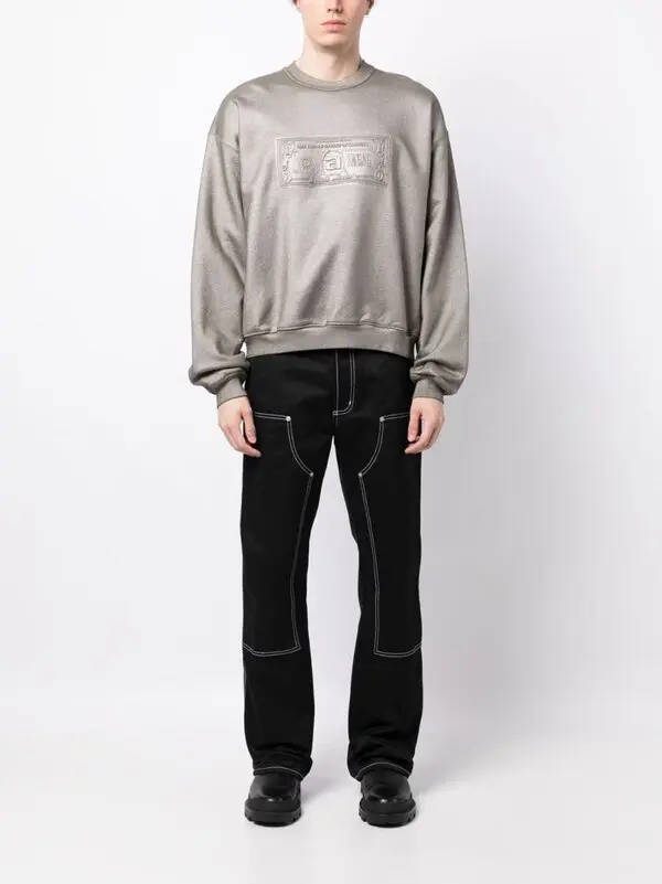 Alexander Wang Logo-embossed Metallic-finish Sweatshirt