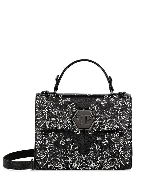 Philipp Plein Medium Superheroin Paisley Leather Shoulder Bag