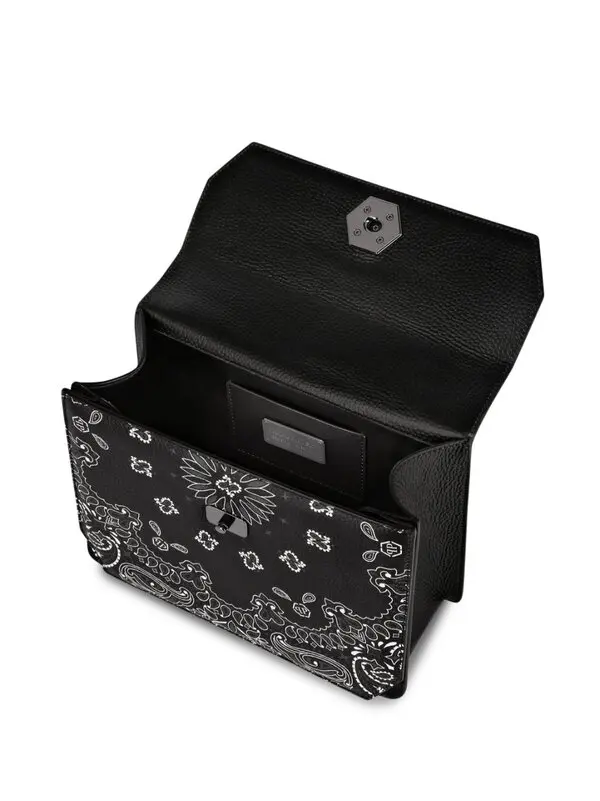 Philipp Plein Medium Superheroin Paisley Leather Shoulder Bag