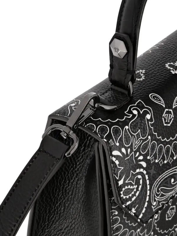 Philipp Plein Medium Superheroin Paisley Leather Shoulder Bag