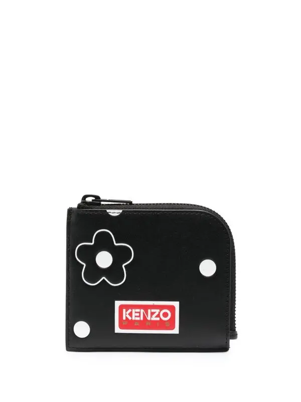 Kenzo Floral-print Calf-leather Wallet - Black