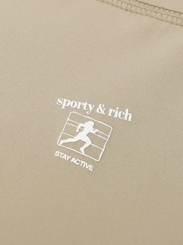 SPORTY & RICH Logo Print Biker Shorts