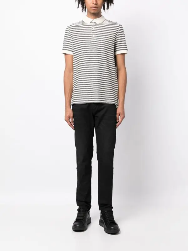 PRIVATE STOCK LABS Stripe-print Cotton Polo Shirt