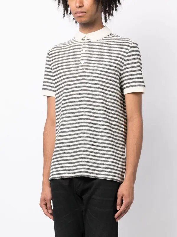 PRIVATE STOCK LABS Stripe-print Cotton Polo Shirt