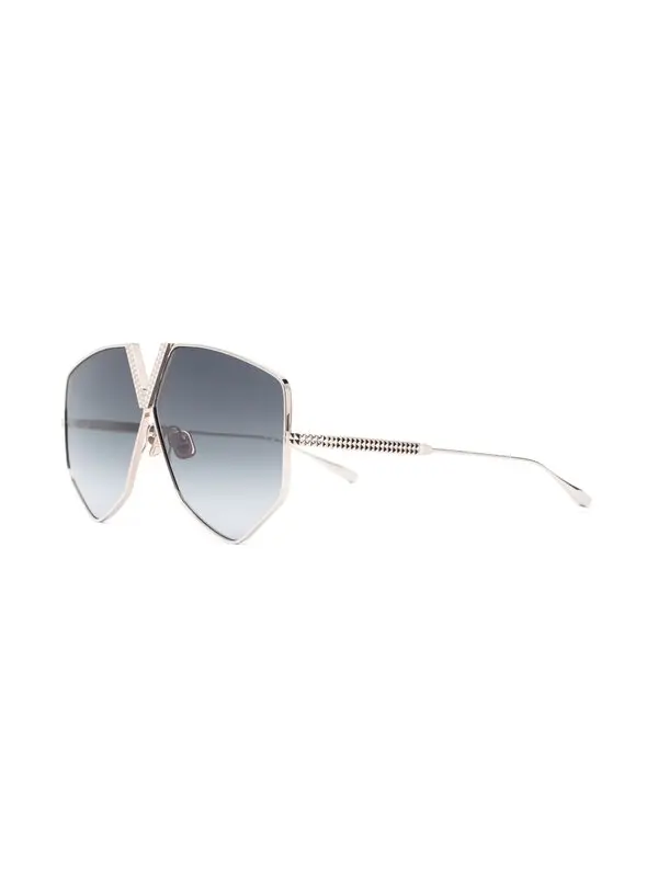 Valentino Garavani Silver Geometric Sunglasses VALENTINO GARAVANI EYEWEAR geometric-frame sunglasses  main image 4